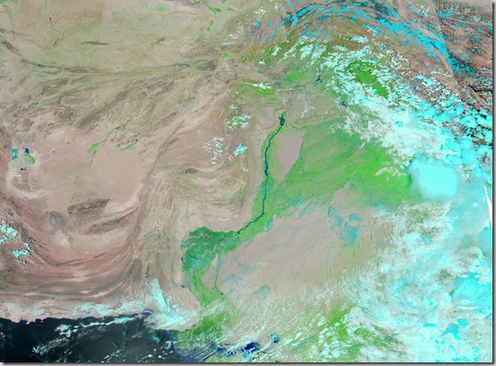 Pakistan GIS: Satellite Image Pakistan Flood 14 August 2009